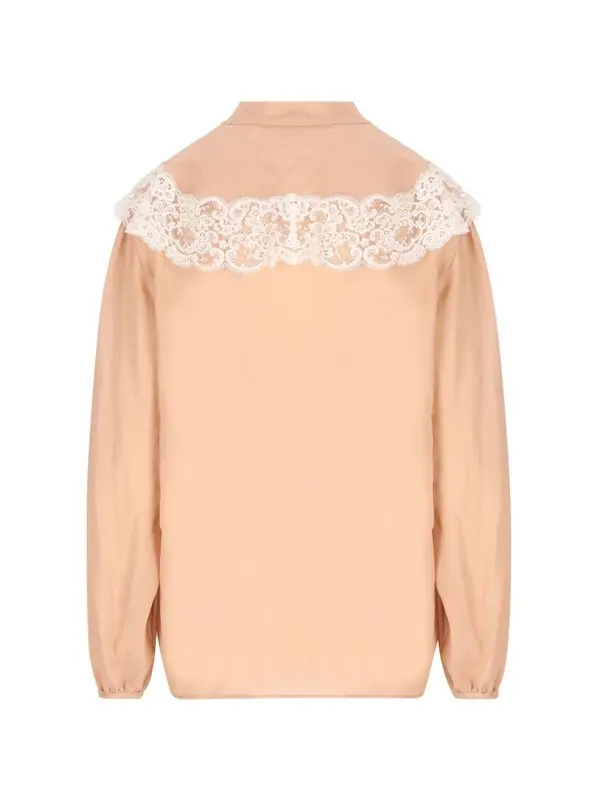 Chloé Lace Detail Silk Blouse