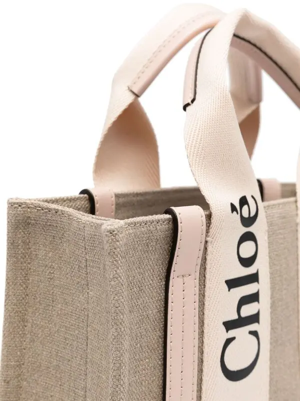 Chloé Woody Small Linen Tote