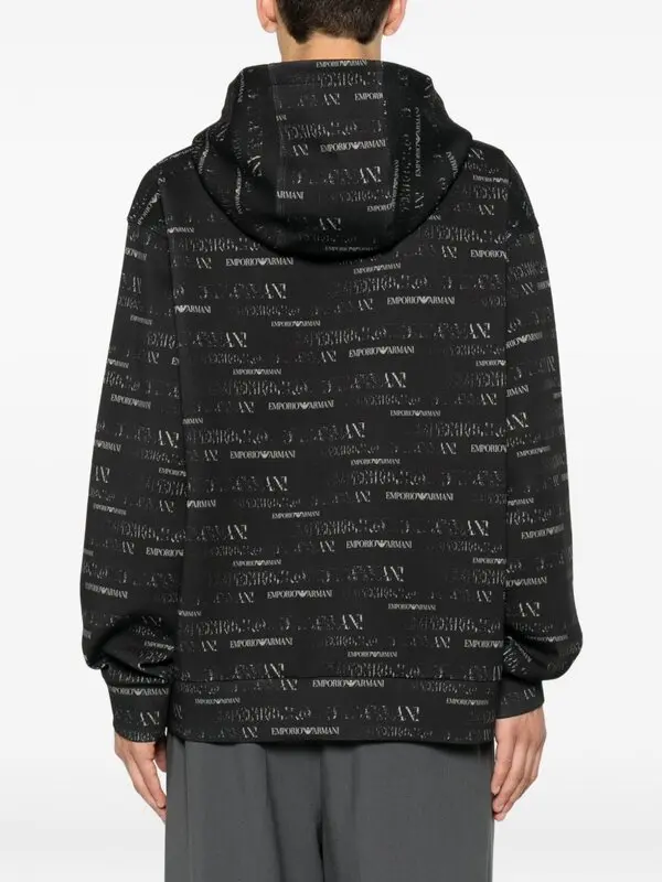 Emporio Armani Printed Cotton Hoodie