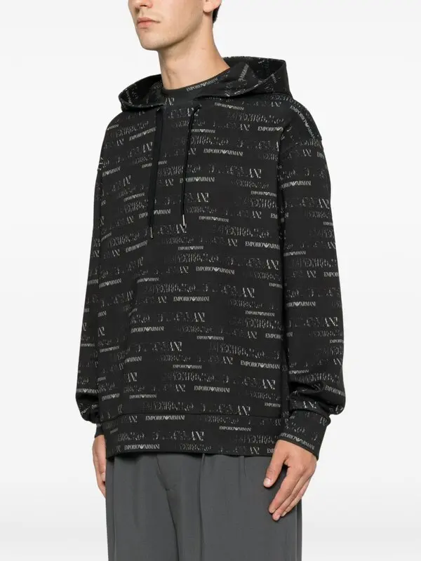 Emporio Armani Printed Cotton Hoodie