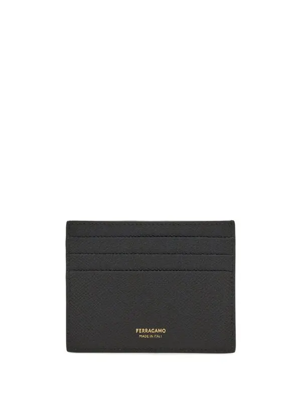 FERRAGAMO Micro Gancio Leather Card Case