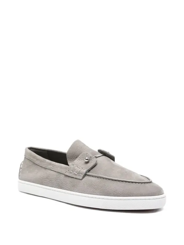 CHRISTIAN LOUBOUTIN Chambeliboat Suede Leather Loafers - Grey