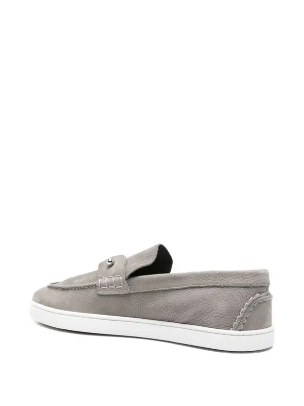 CHRISTIAN LOUBOUTIN Chambeliboat Suede Leather Loafers - Grey