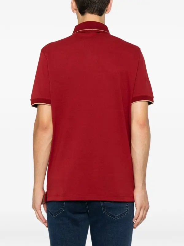Emporio Armani Logo Cotton Polo Shirt - Bordeaux