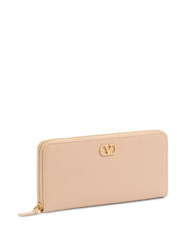 Valentino Garavani V Logo Signature Leather Wallet - Pink