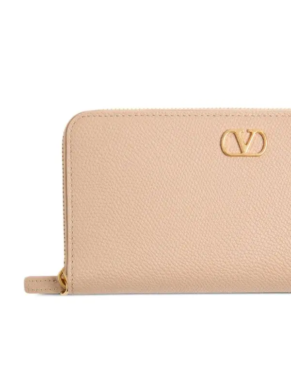 Valentino Garavani V Logo Signature Leather Wallet - Pink