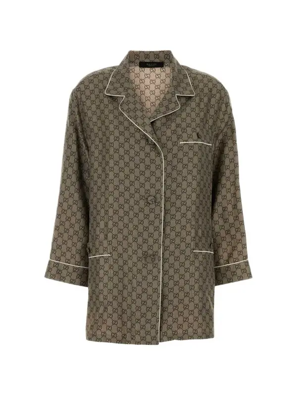 Gucci Gg Print Silk Shirt