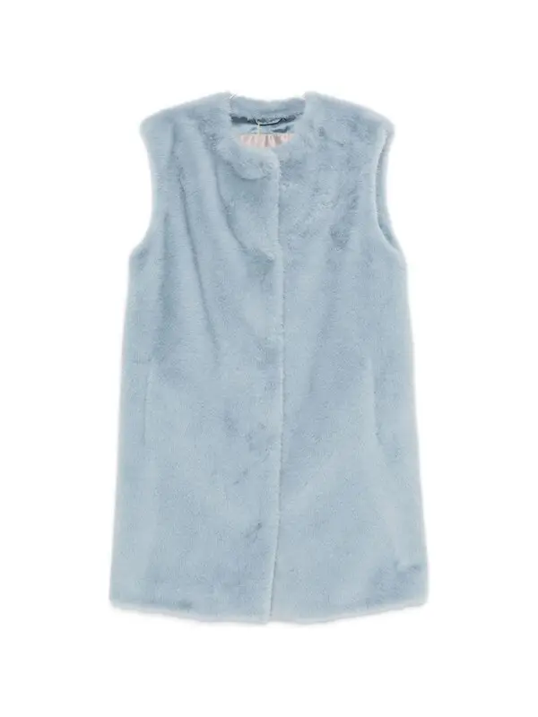 Herno Faux Fur Vest - Light Blue