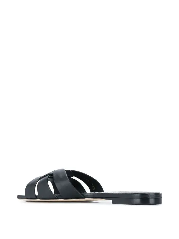 Saint Laurent Tribute Nu Pieds Leather Flat Sandals