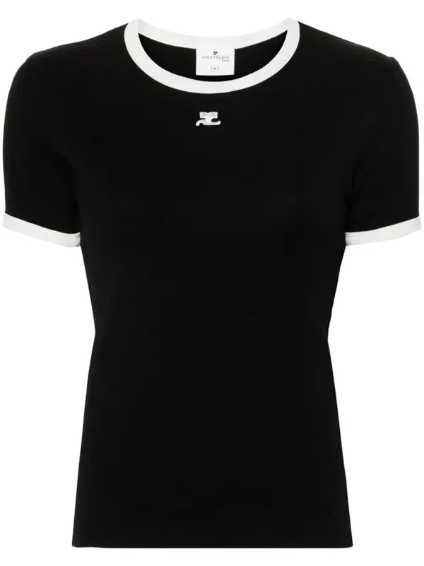 COURREGES Logo Cotton T Shirt