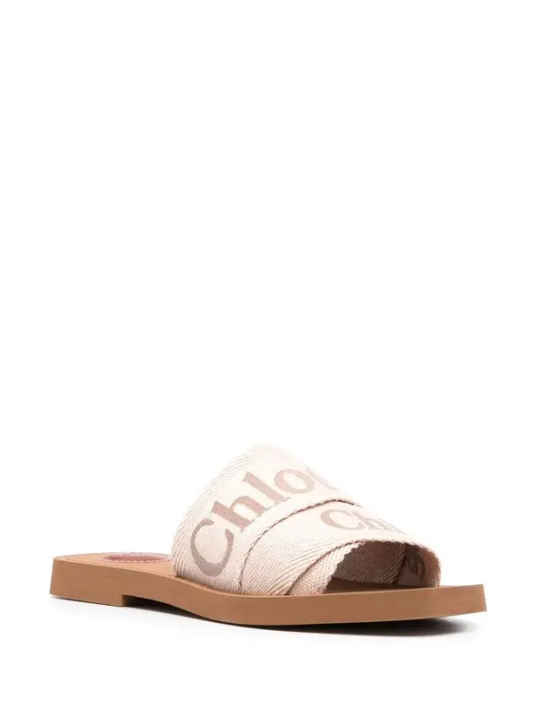 Chloé Woody Linen Flat Sandals