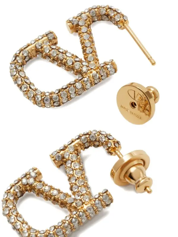 Valentino Garavani Vlogo Signature Crystal Earrings - Gold