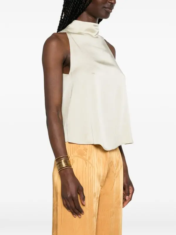 FORTE_FORTE Satin Turtle Neck Top