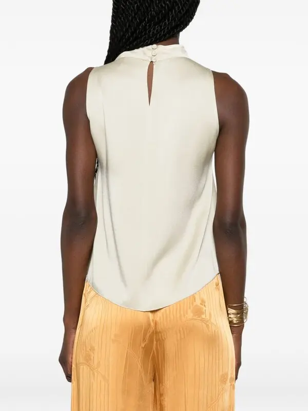 FORTE_FORTE Satin Turtle Neck Top