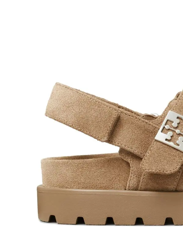 Tory Burch Mellow Suede Sandals With Metal Hardware