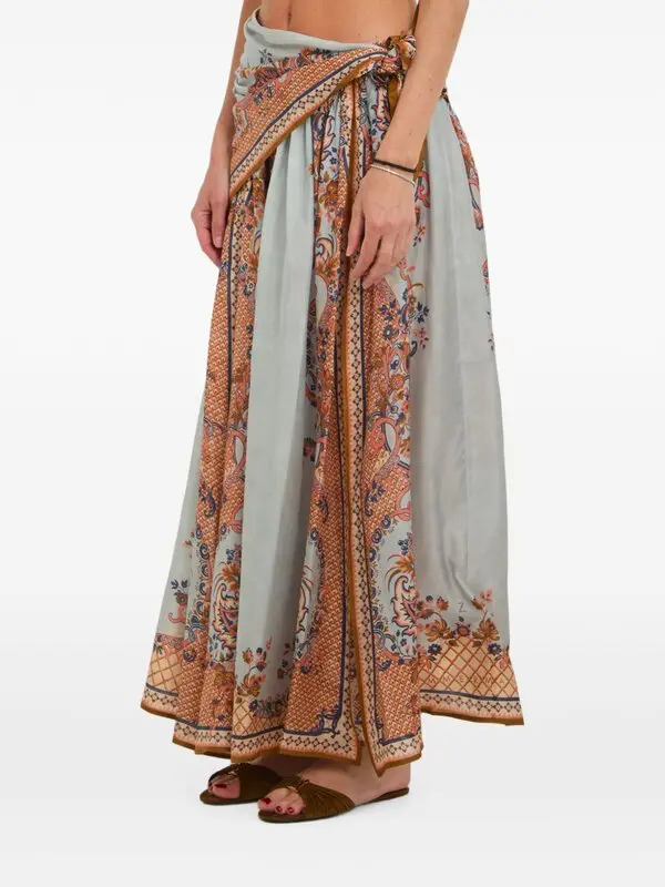 Zimmermann Aster Silk Long Skirt