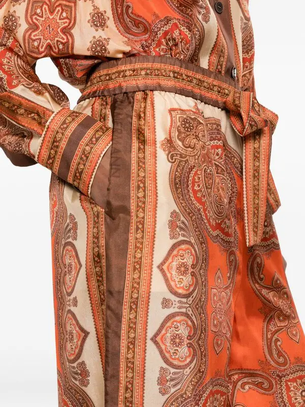 Zimmermann Mahon Printed Silk Trousers
