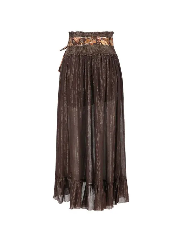 Zimmermann Aster Cotton And Silk Midi Skirt