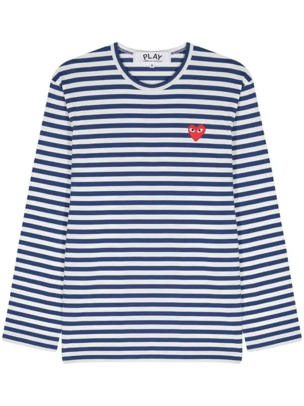 Comme Des Garçons Striped Cotton T Shirt