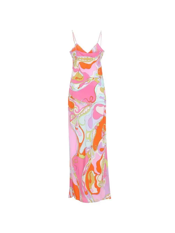 Emilio Pucci Printed Silk Long Dress