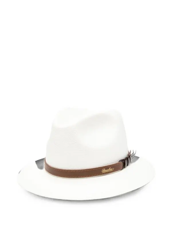 Borsalino Woven Straw Hat With Leather Band