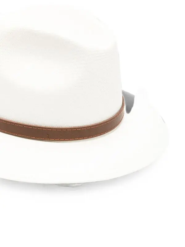 Borsalino Woven Straw Hat With Leather Band