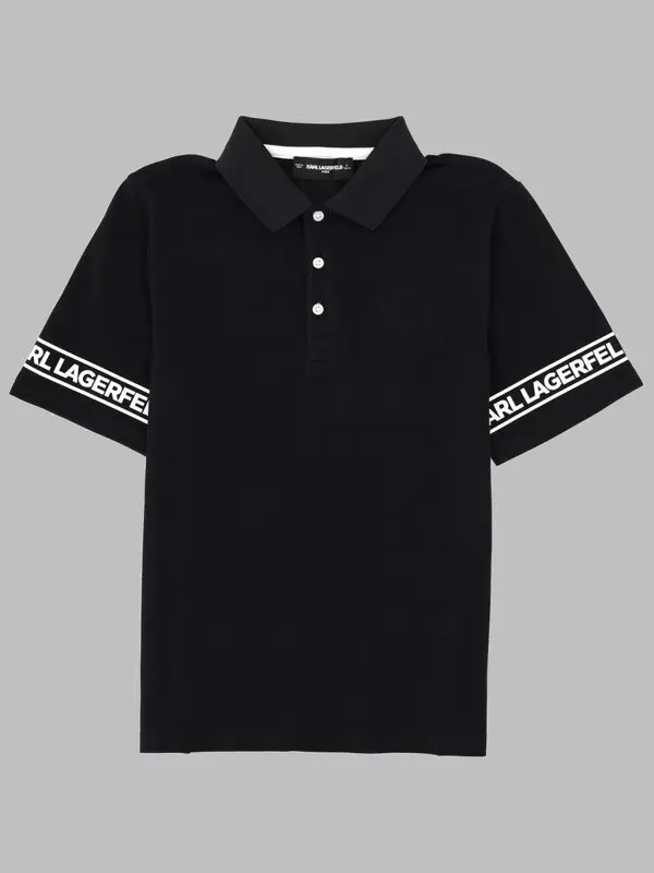 Karl Lagerfeld Polo Maniche Corte Logate - Black