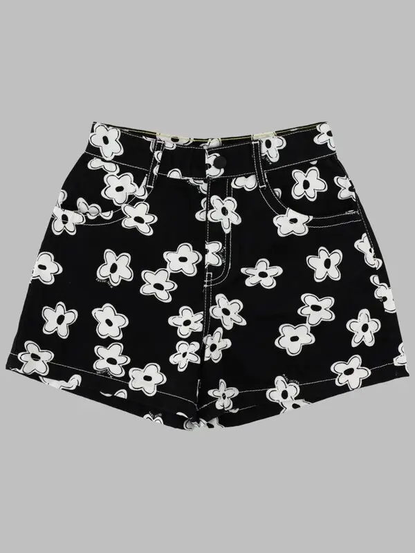 Marc Jacobs Floral Print Cotton Shorts - Black