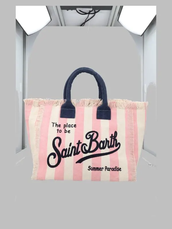 MC2 SAINT BARTH Borsa 'vanity' Medium In Canvas - Pink