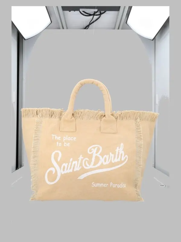 MC2 SAINT BARTH Borsa 'vanity' Medium In Canvas - Beige