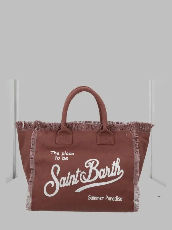 MC2 SAINT BARTH Borsa 'vanity' Medium In Canvas - Brown