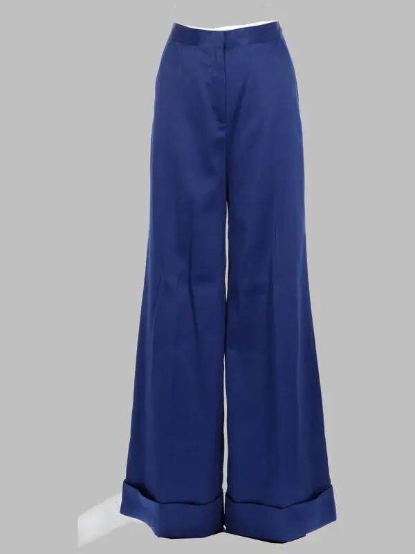 SELF-PORTRAIT Wide Leg Satin Trousers