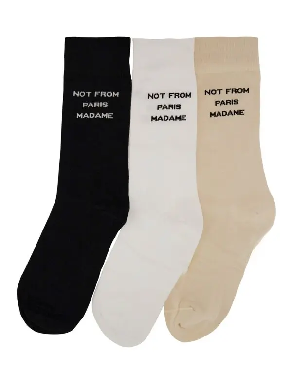Drole De Monsieur Pack Of Three Crew Socks
