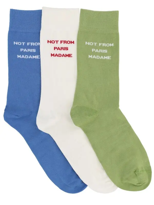 Drole De Monsieur Pack Of Three Crew Socks