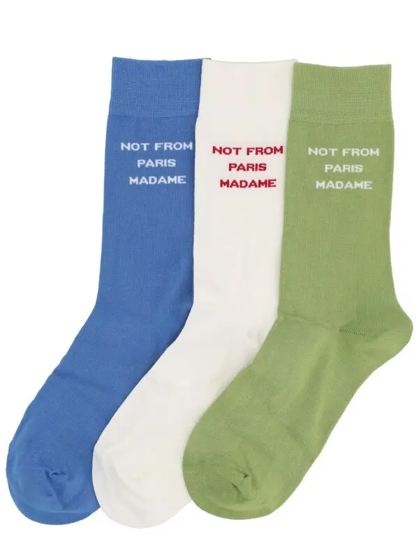 Drole De Monsieur Pack Of Three Crew Socks