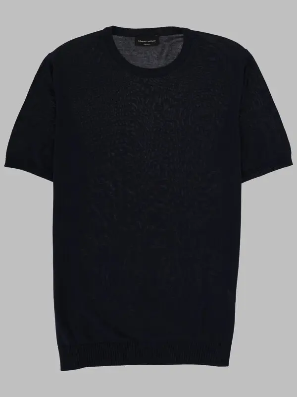 ROBERTO COLLINA Short Sleeve Fine Knit Pullover