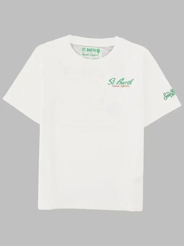 MC2 SAINT BARTH T Shirt 'tennis Courts - White