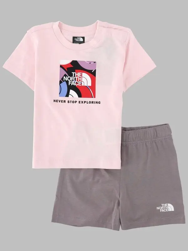 The North Face Logo Graphic Cotton T-shirt And Shorts Set - Multicolour