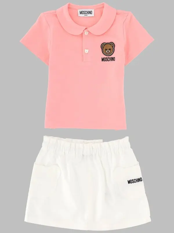 Moschino Polo Shirt And Skirt Set