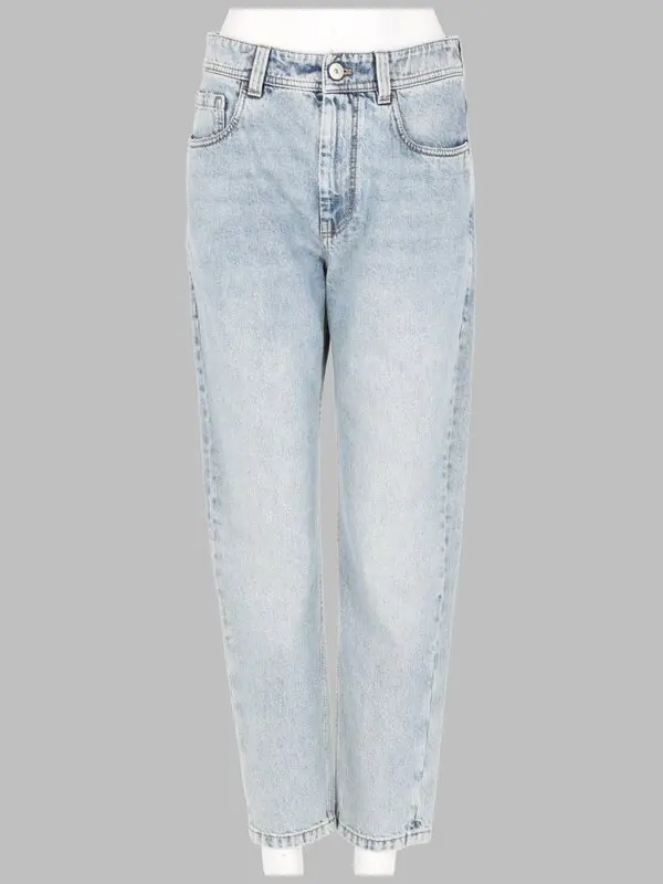 Brunello Cucinelli Pantalone Baggy Tapered In Authentic - Denim