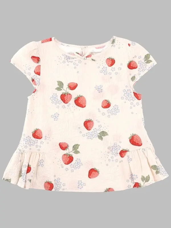 KONGES SLØJD Organic Cotton Strawberry Print Top