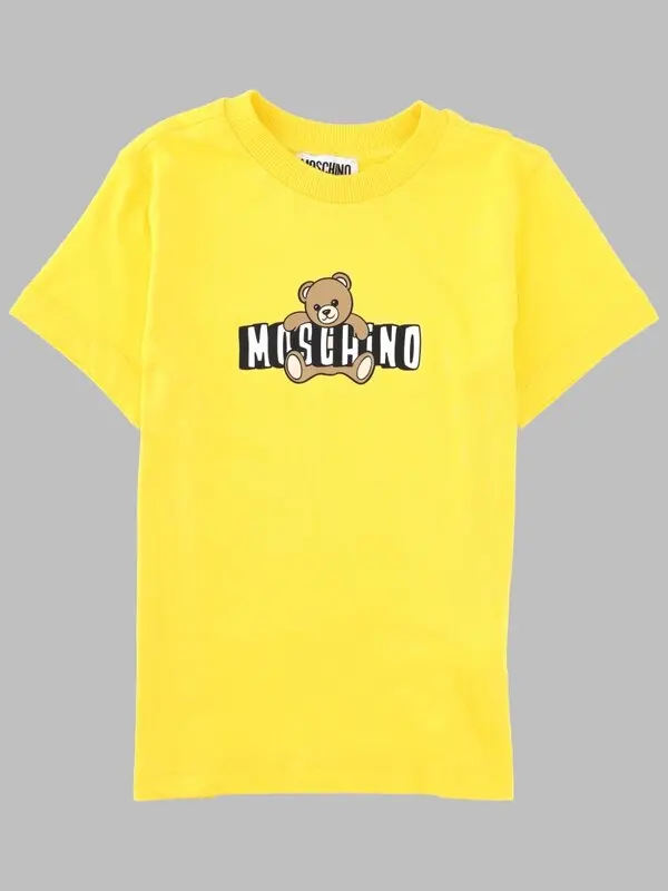 Moschino T Shirt Con Stampa Logo - Yellow