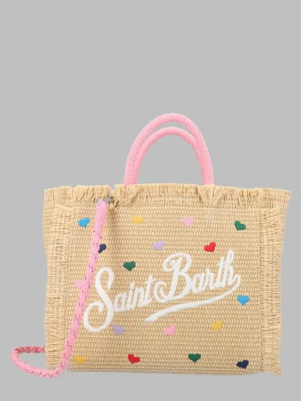 MC2 SAINT BARTH Colette Straw N Mini Hearts Col Emb - Beige