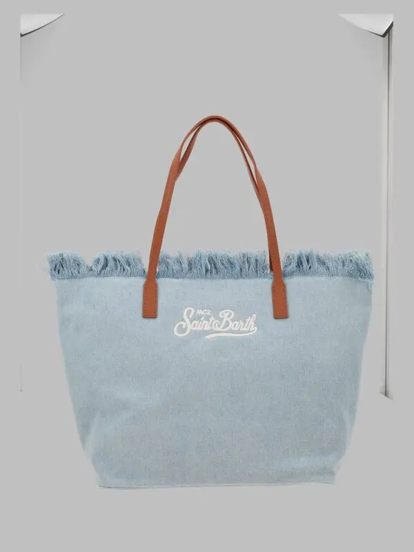 MC2 SAINT BARTH Borsa 'city' In Con Frange - Denim