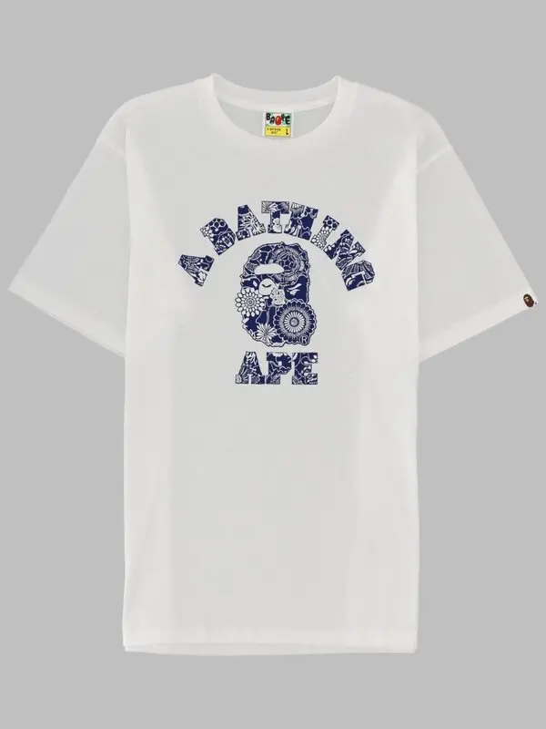 A BATHING APE Graphic Print Cotton T-shirt - White