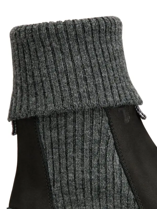 TOD'S Leather Knitted Boots