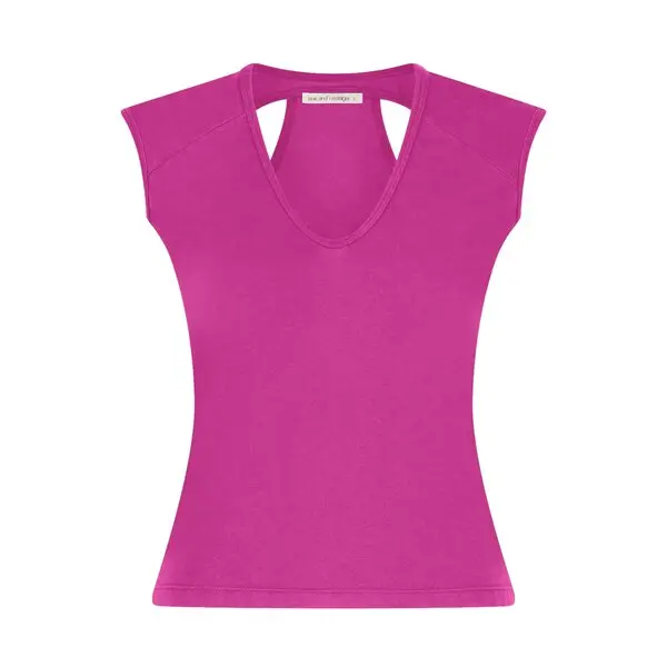 LOVE AND NOSTALGIA Little Keyhole Tee Watermelon - Pink