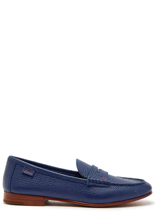 Polo Ralph Lauren Logo Pebbled Leather Loafers - Black