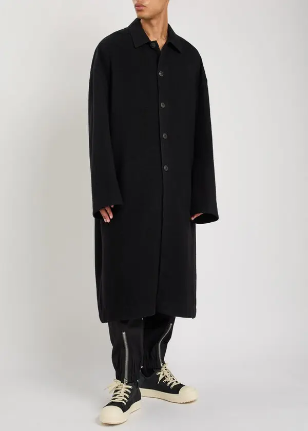 Rick Owens Brad Wool Coat - Black