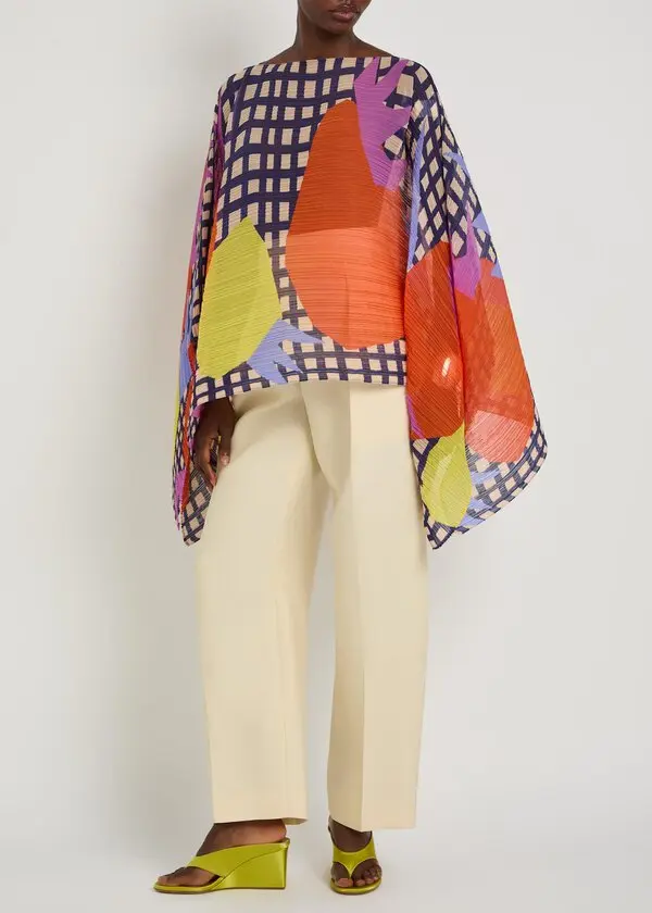 Issey Miyake Printed Pleated Woven Stole